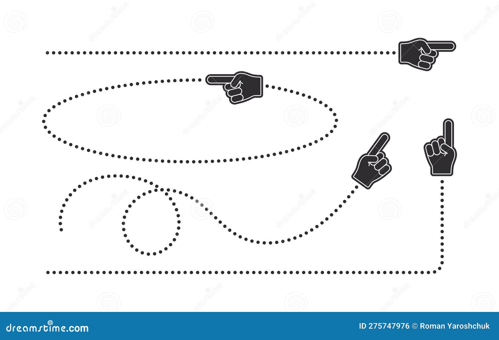Arrows in the Form of a Hand with Index Fingers. Vector Scalable ...