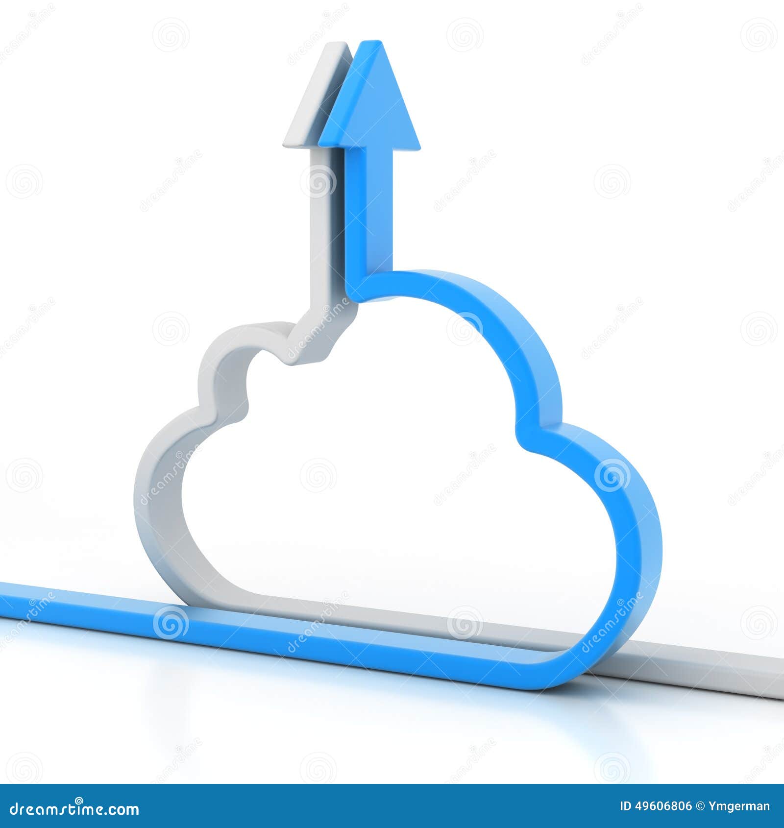 Arrows Forming Cloud Shape, 3d Render Stock Illustration - Illustration ...