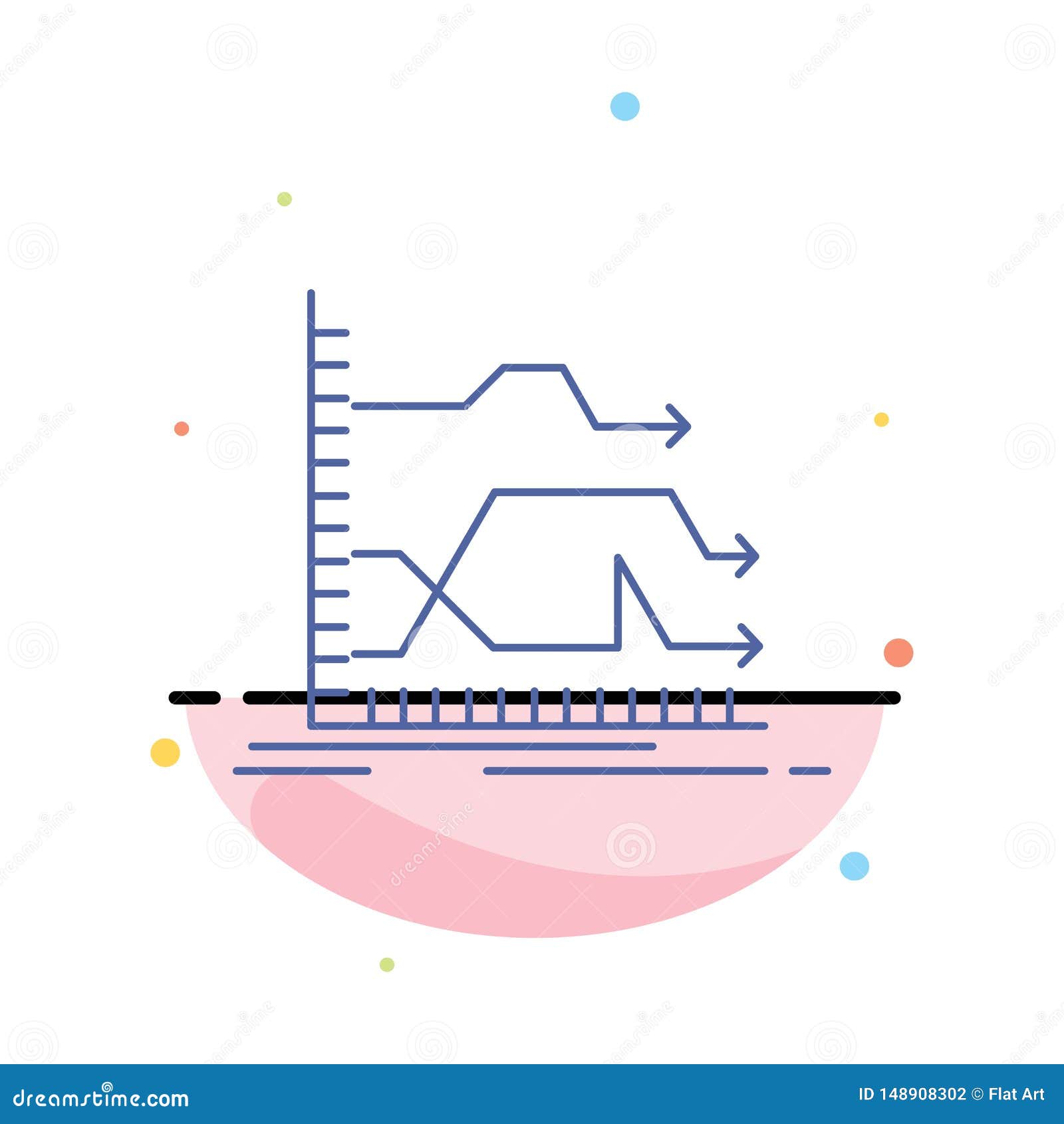 Arrows, Forward, Graph, Market, Prediction Flat Color Icon Vector Stock ...