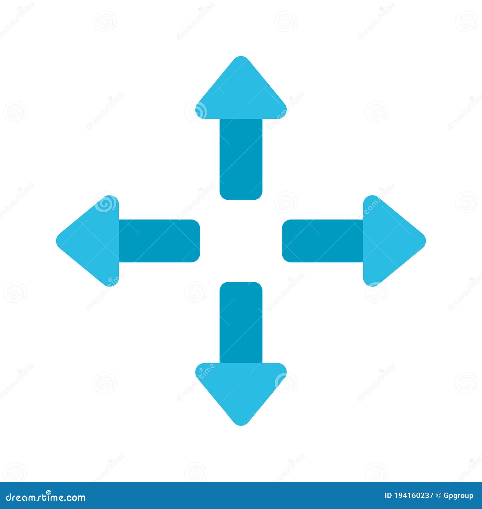 Arrows in Four Directions Flat Style Icon Vector Design Stock Vector ...
