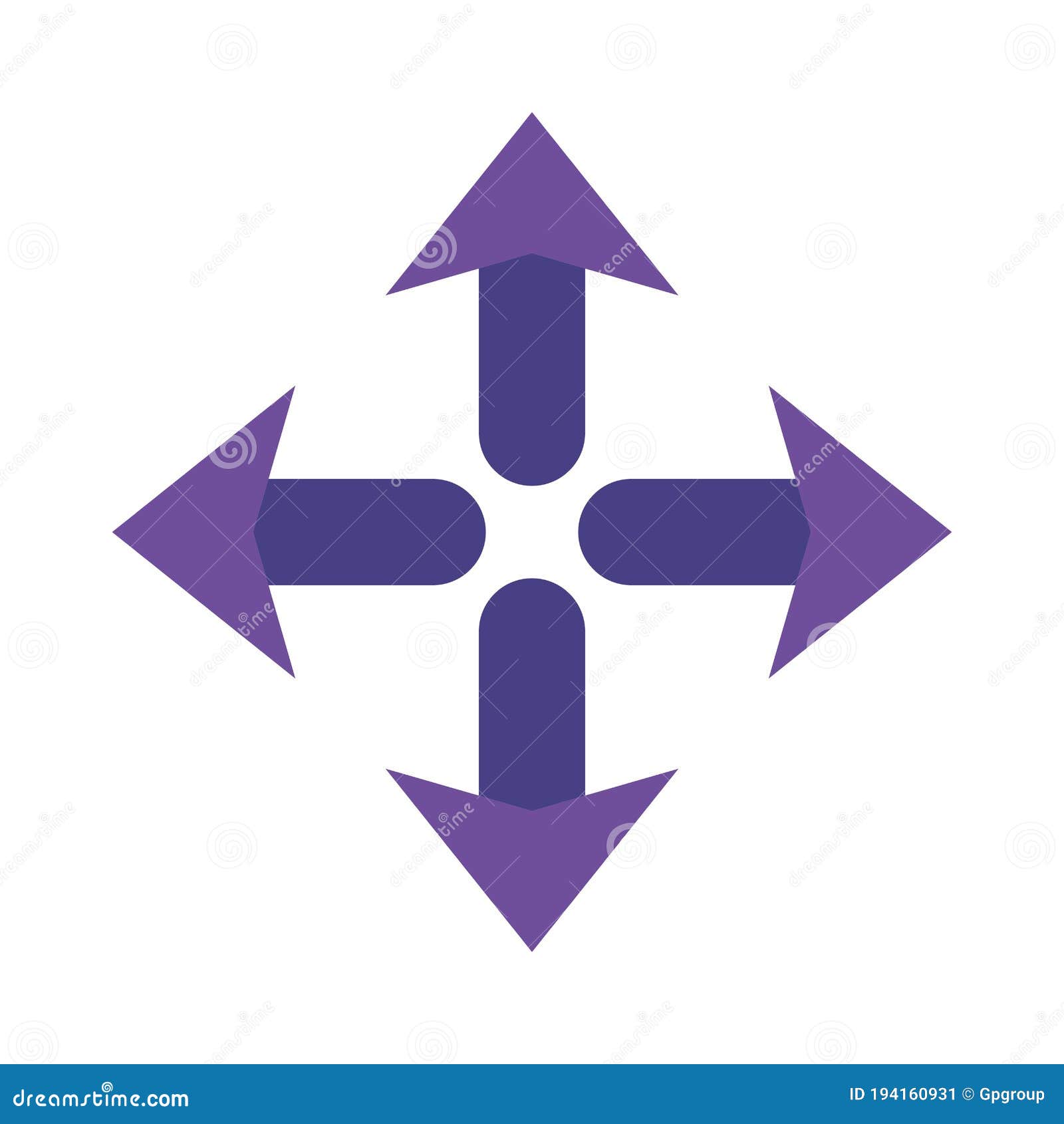 Arrows in Four Directions Flat Style Icon Vector Design Stock Vector ...