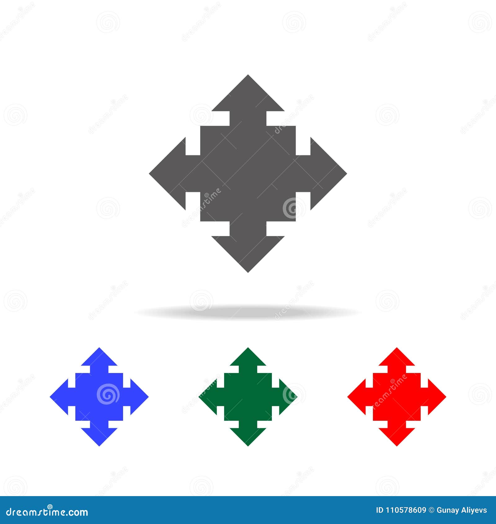 Arrows in Four Directions Icon. Elements in Multi Colored Icons for ...