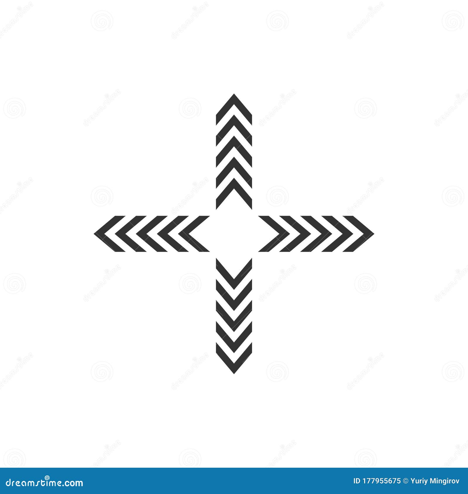 Arrows in Four Directions Icon Isolated Stock Vector - Illustration of ...