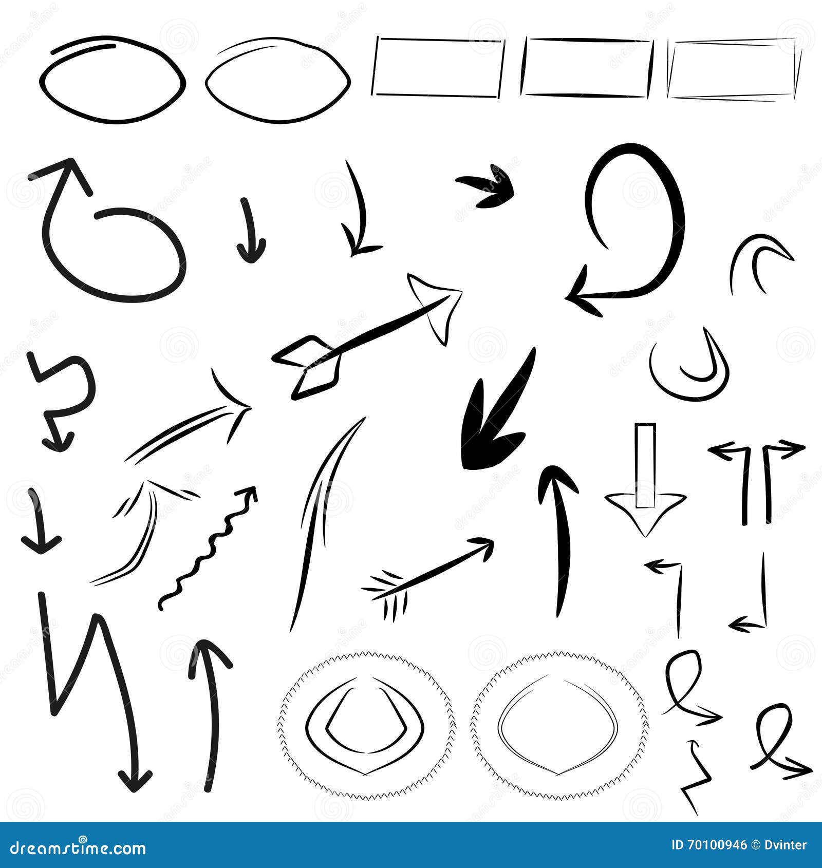 Arrows,frames set stock vector. Illustration of drawn - 70100946