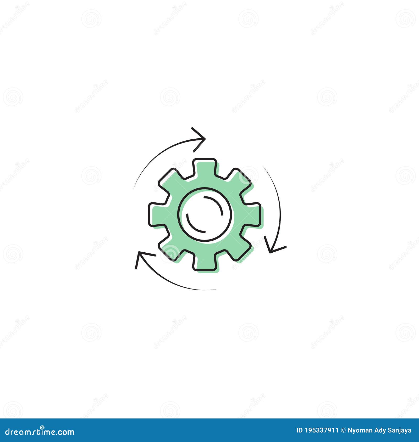 Arrows and Gears Vector Icon Symbol Isolated on White Background Stock ...