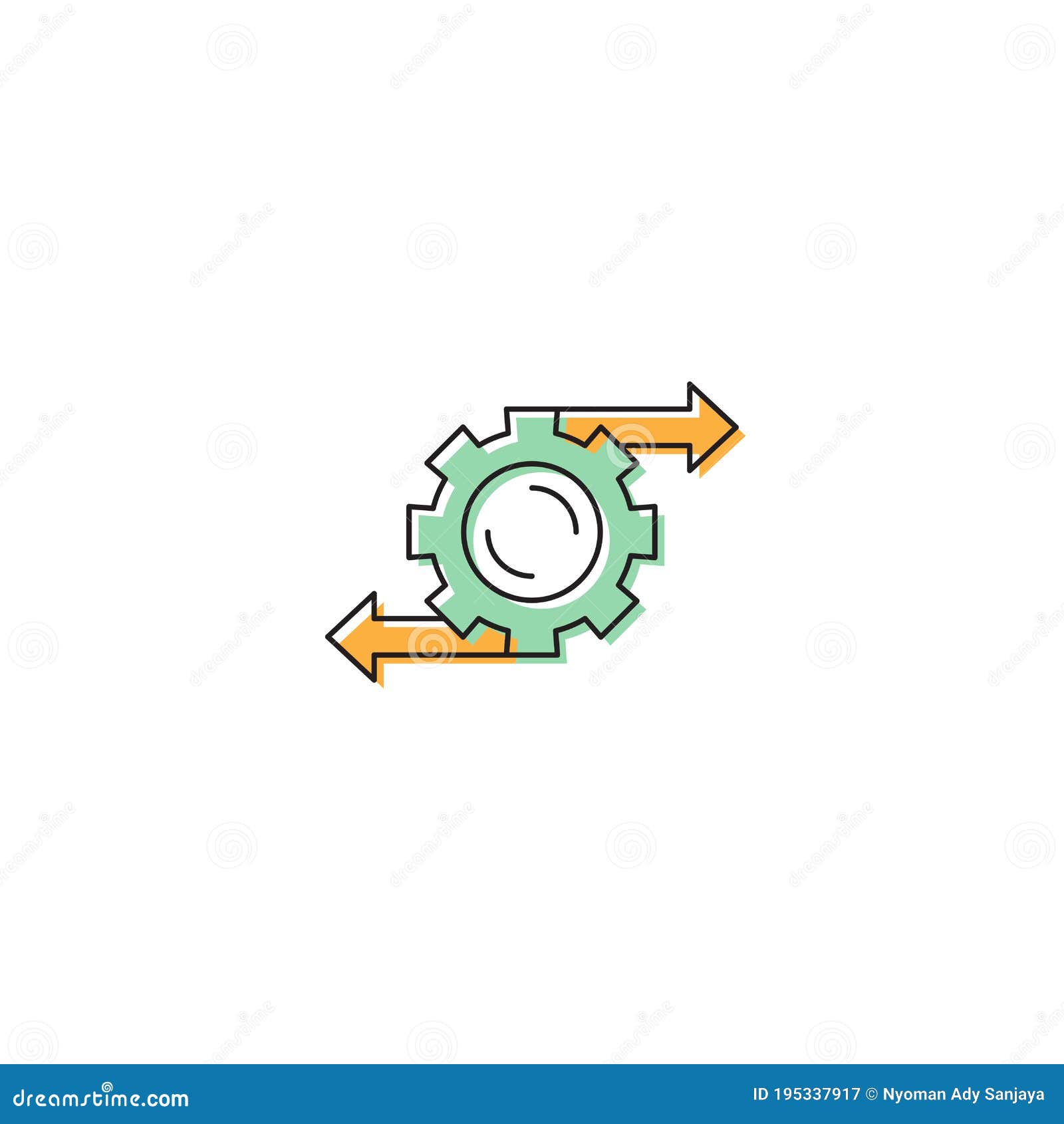 Arrows and Gears Vector Icon Symbol Isolated on White Background Stock ...