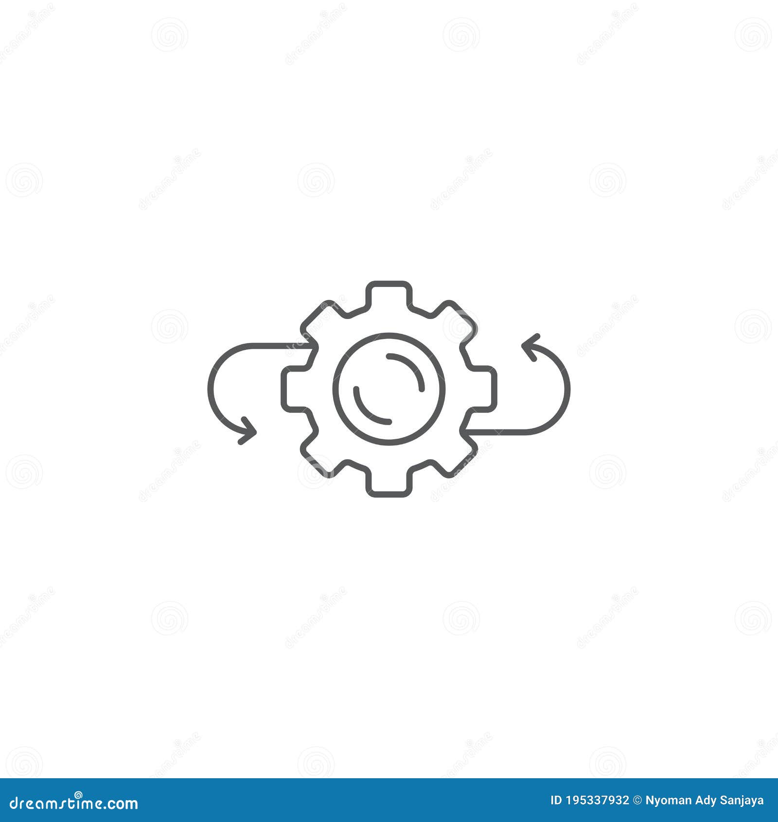 Arrows and Gears Vector Icon Symbol Isolated on White Background Stock ...