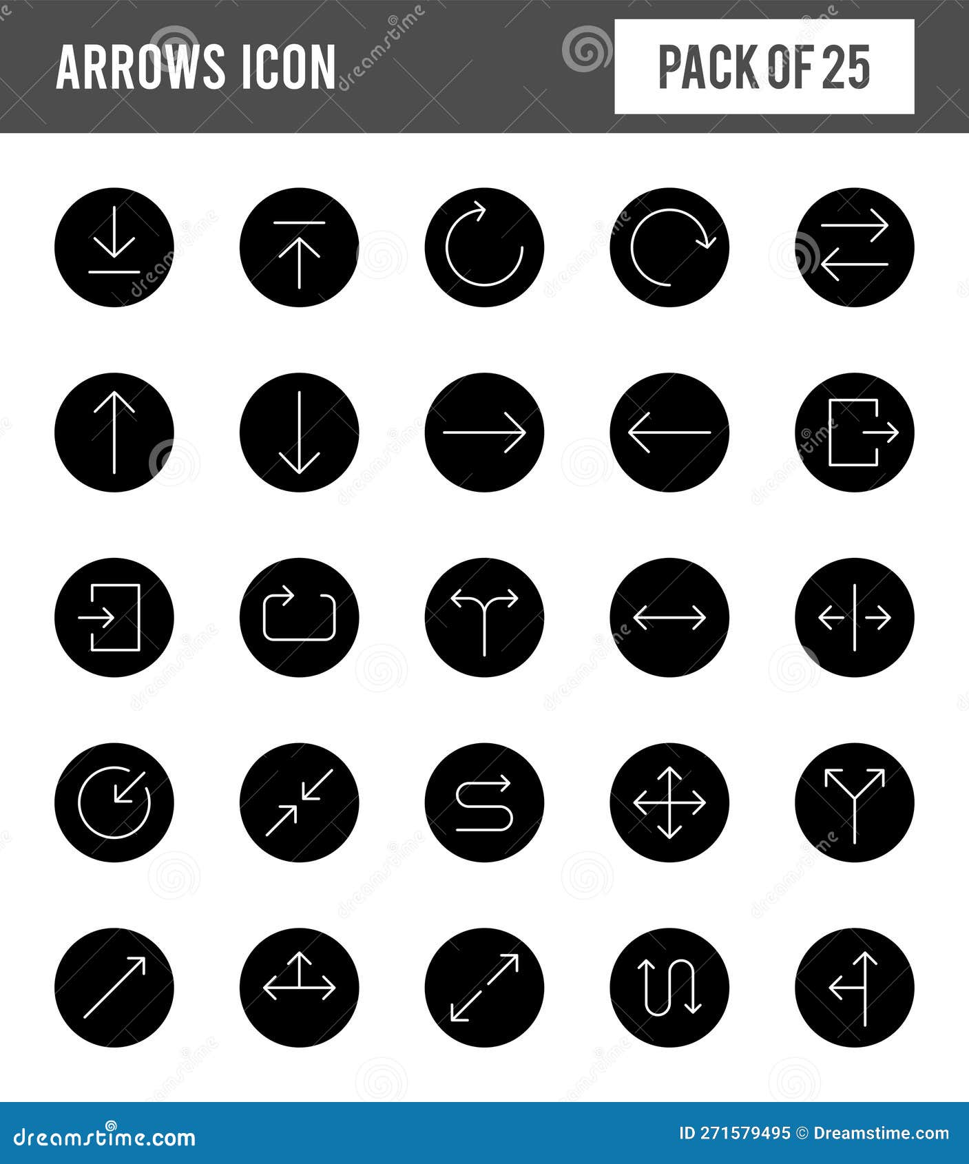 25 Arrows Glyph Icon Pack. Vector Illustration Stock Vector ...