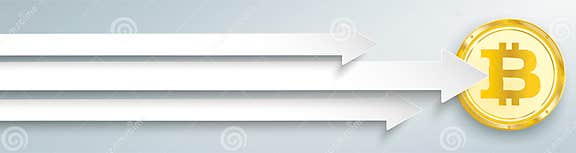 3 Arrows Golden Bitcoin Header Stock Vector - Illustration of ...