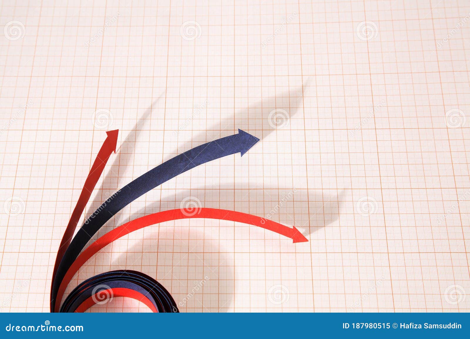 Arrows on Graph Paper. Conceptual Image Stock Image - Image of studio ...
