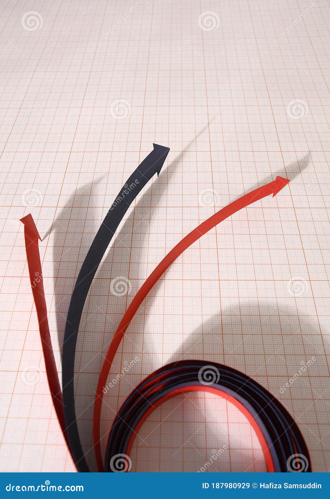 Arrows on Graph Paper. Conceptual Image Stock Image - Image of ...