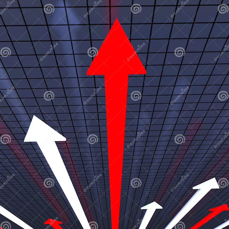 Arrows Graph Shows Progress Report and Analysis Stock Illustration ...