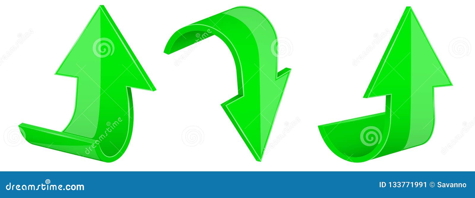 Arrows. Green UP and DOWN 3d Icons Stock Vector - Illustration of ...