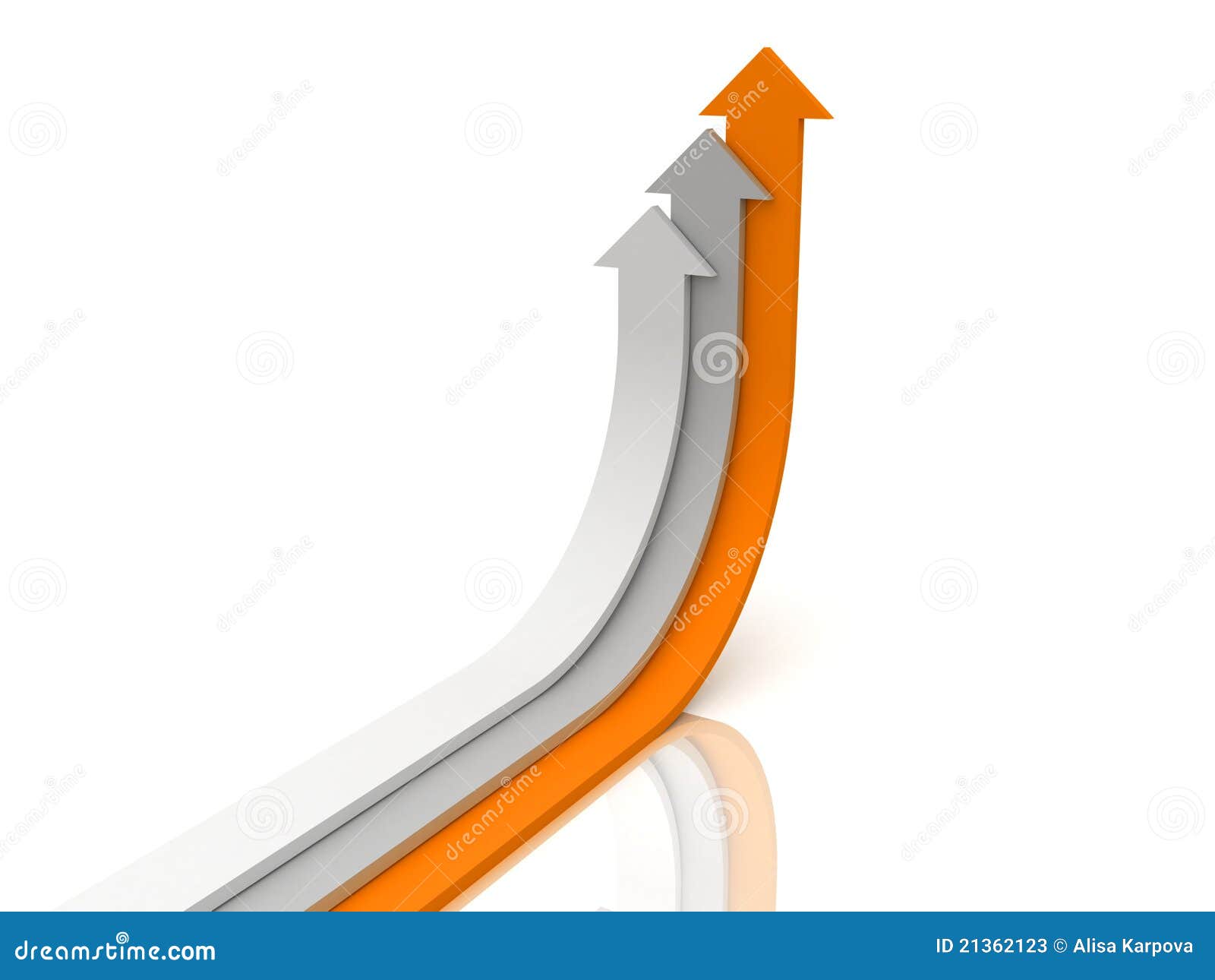 Arrows Growing Up White Gray Orange Set Stock Illustration ...