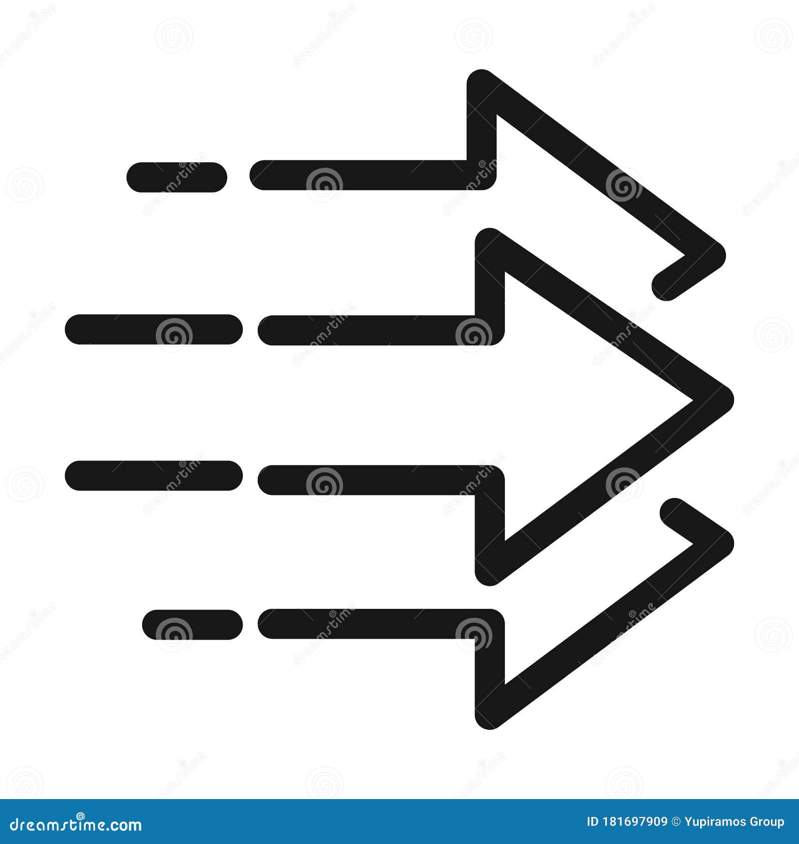 Arrows Guide Direction Position Line Style Icon Stock Vector ...