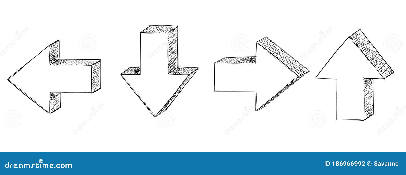 Arrows. Hand Drawn Sketch. Up, Down, Back, Forth Stock Vector ...