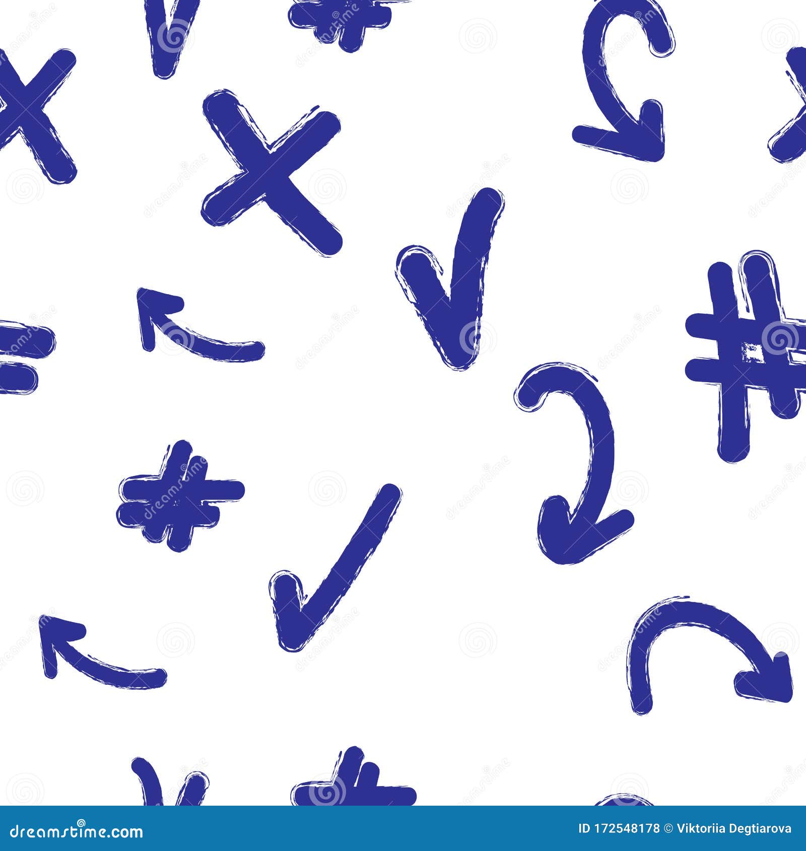 Arrows, Hashtags Icons, of Hand Drawn Set of Different Shapes Stock ...