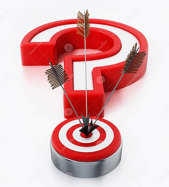 Arrows Hit on Target Forming a Question Mark. 3D Illustration Stock ...