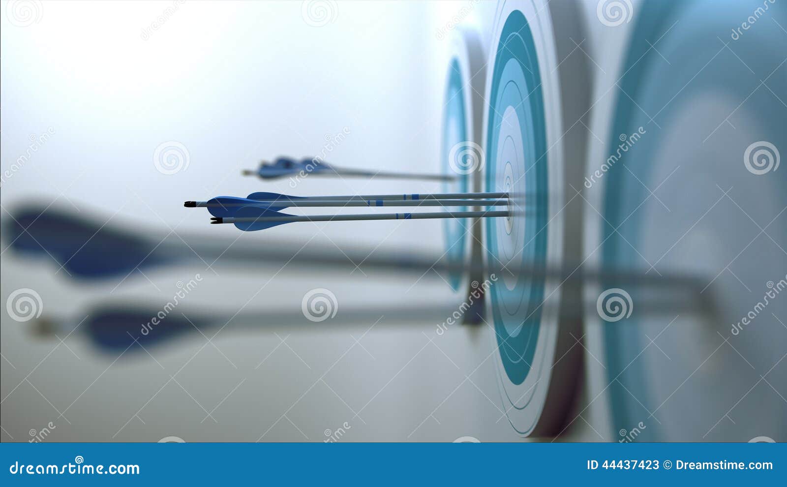 Arrows hit targets stock image. Image of blue, render - 44437423