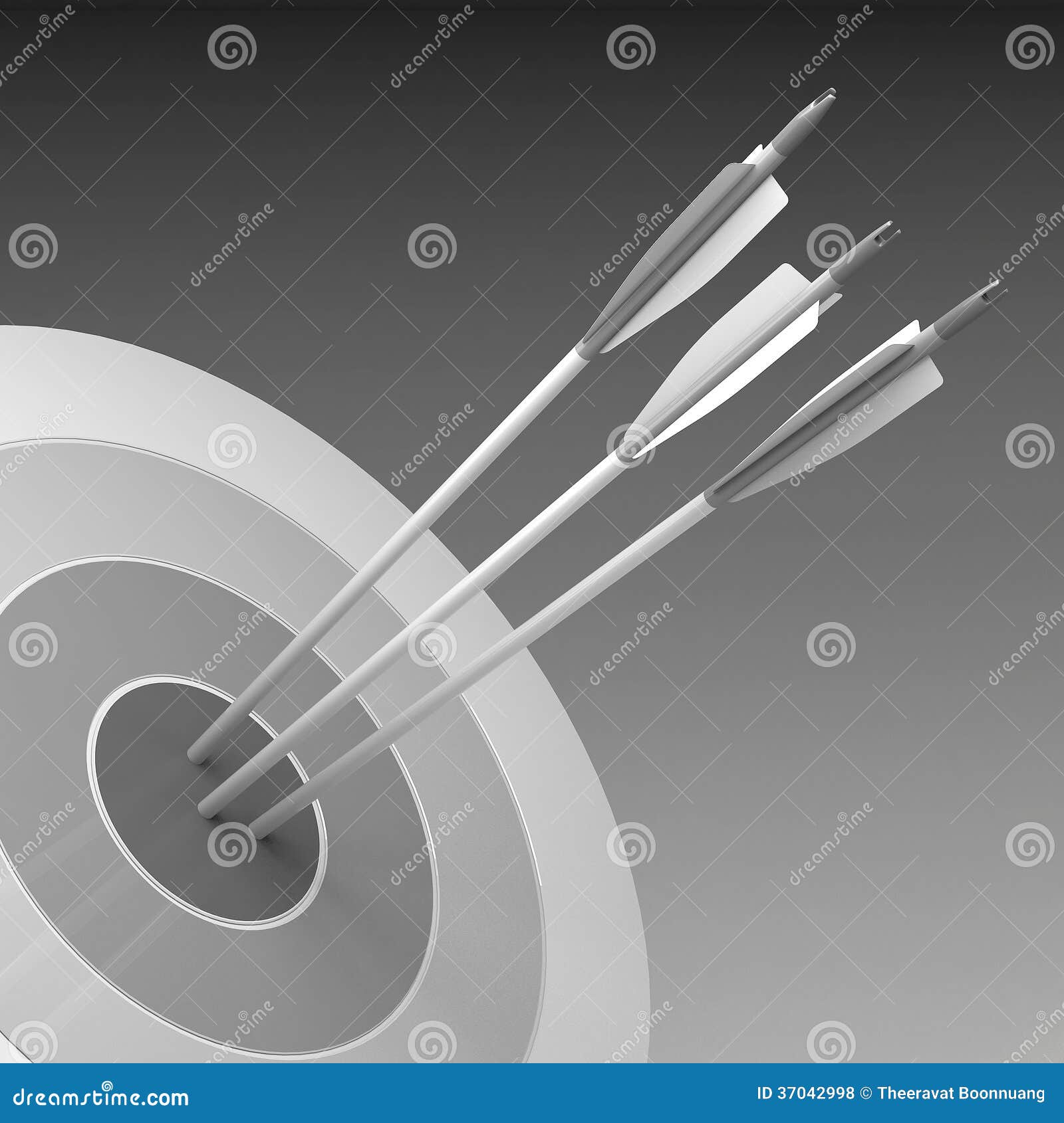 Arrows Hitting the Center of Target Stock Illustration - Illustration ...