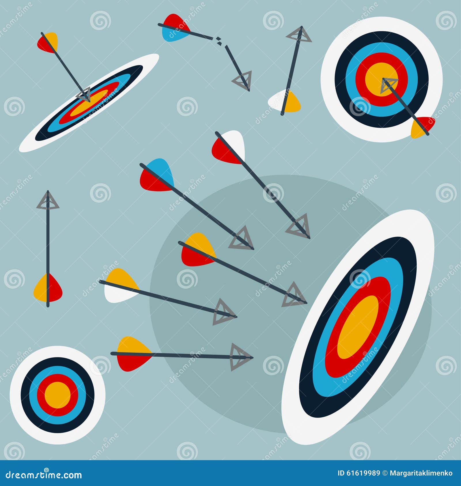 Arrows hitting target stock vector. Illustration of challenge - 61619989