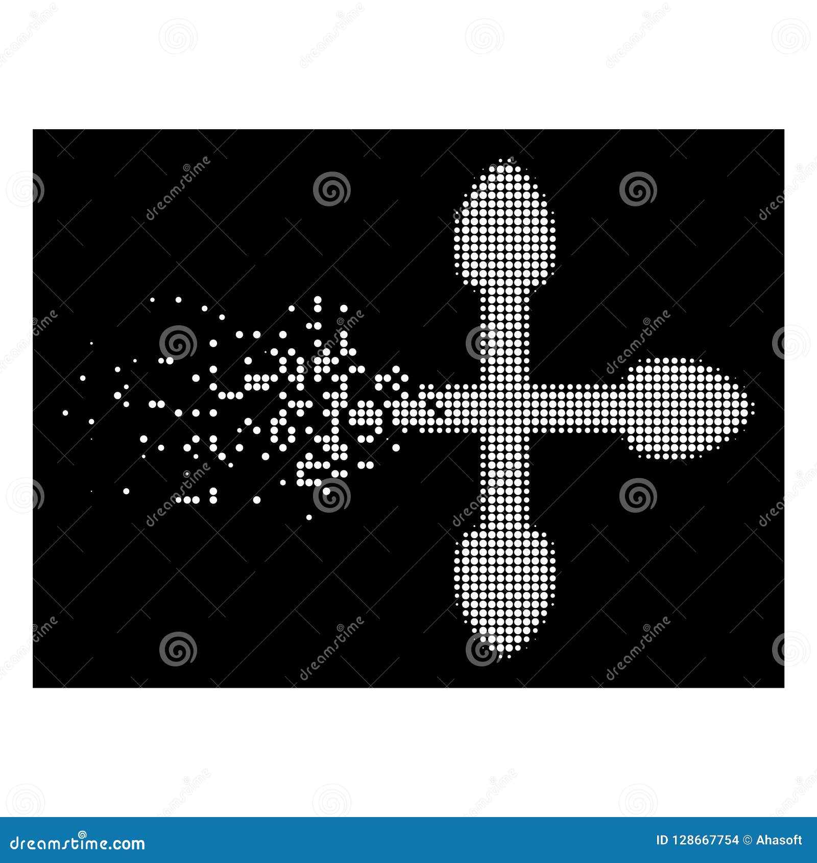 White Dispersed Dot Halftone Arrows Icon Stock Vector - Illustration of ...
