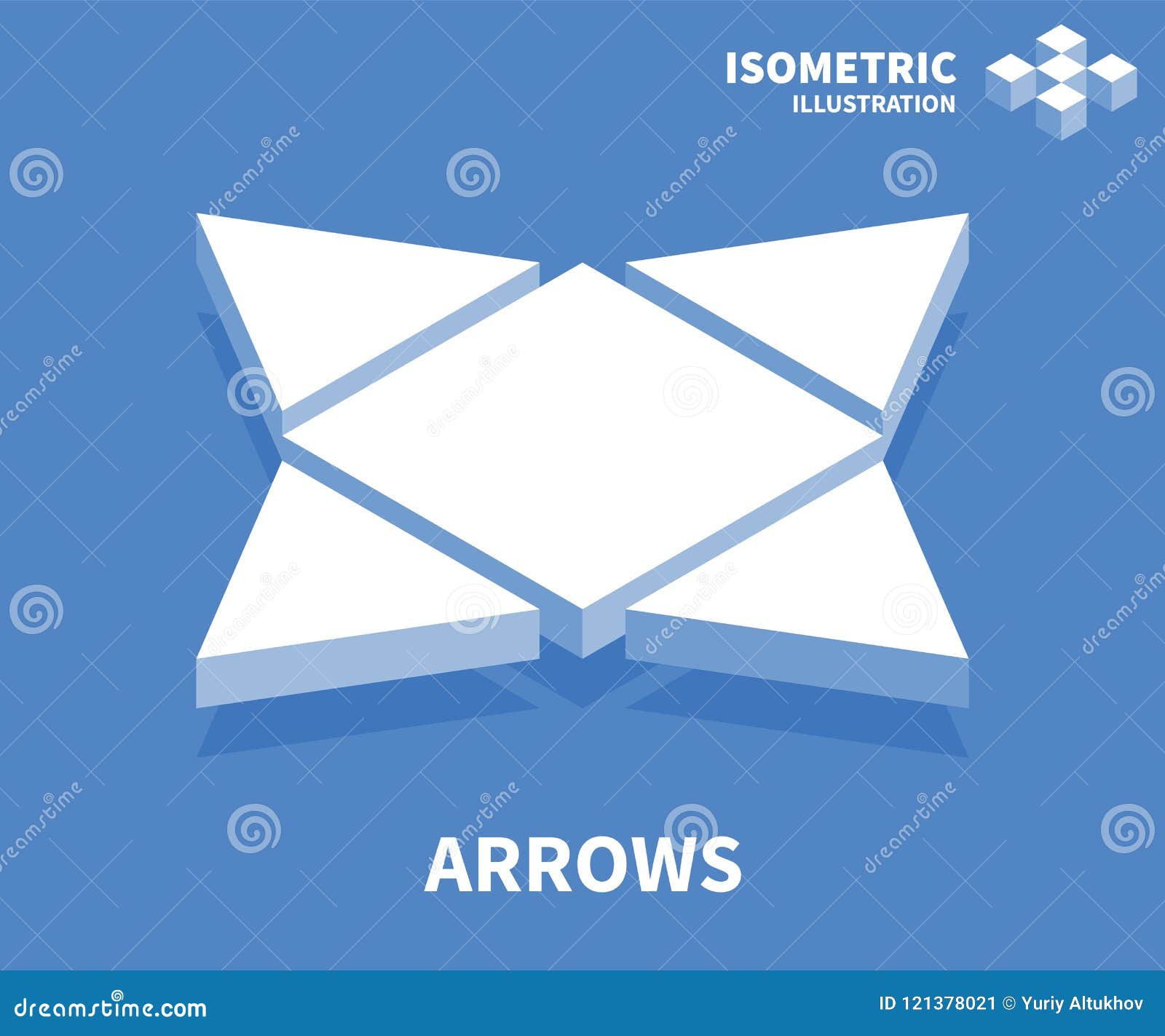 Arrows Icon. Isometric Template for Web Design in Flat 3D Style Stock ...