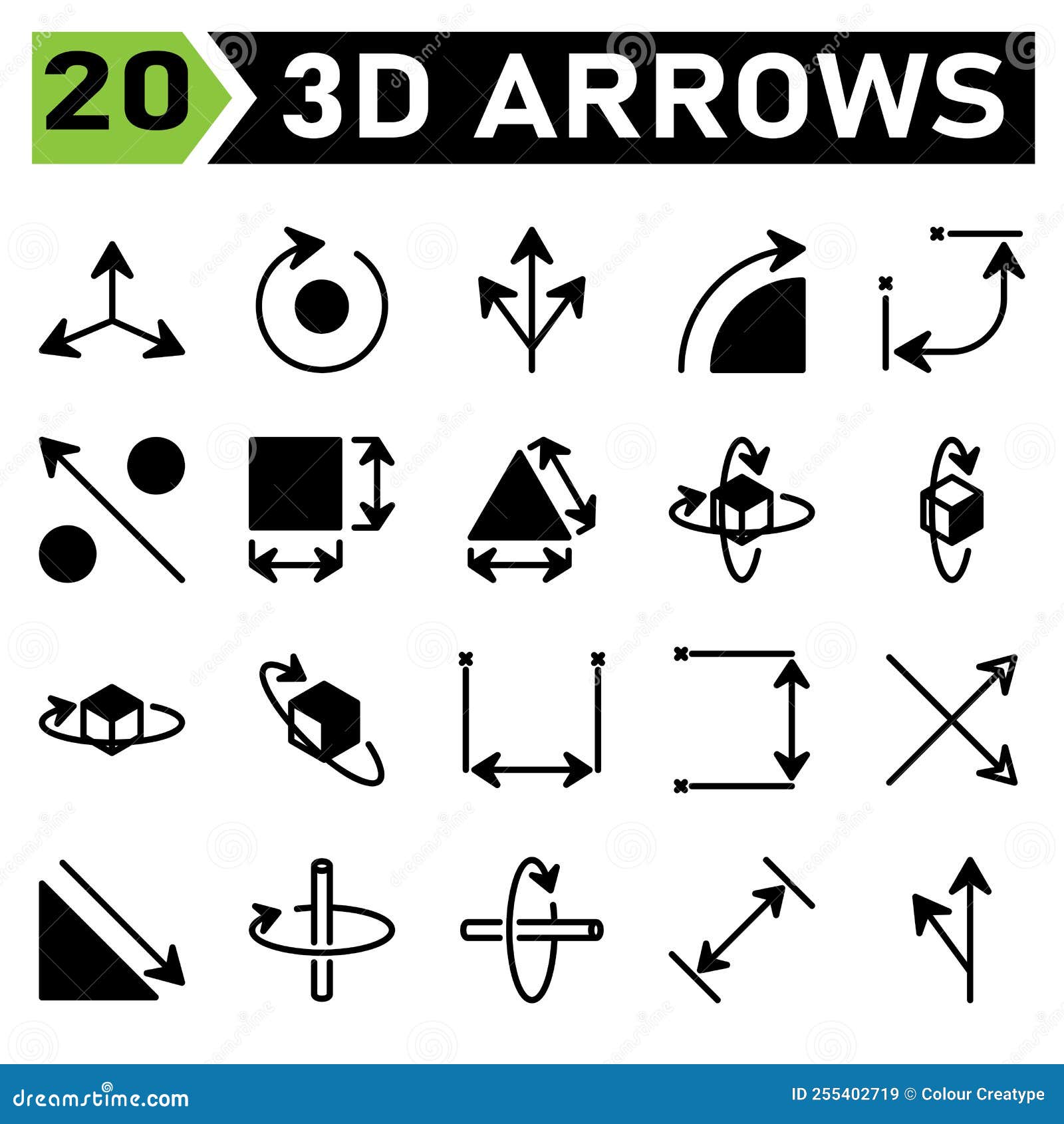 Arrows Icon Set Include Orientation, Arrows, Direction, Pointer, Rotate ...