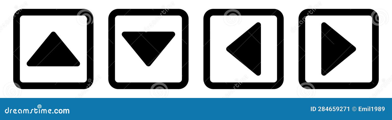 Arrows Icon Set. Up, Down, Left, and Right Stock Illustration ...