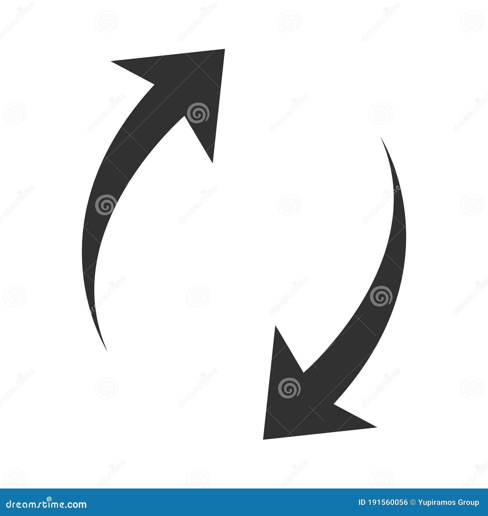 Arrows Icon Shape Pointer Reload Progress Silhouette Style Stock Vector ...