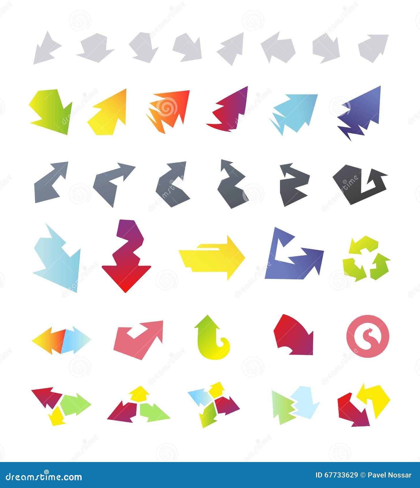 Arrows icons collection stock vector. Illustration of fold - 67733629