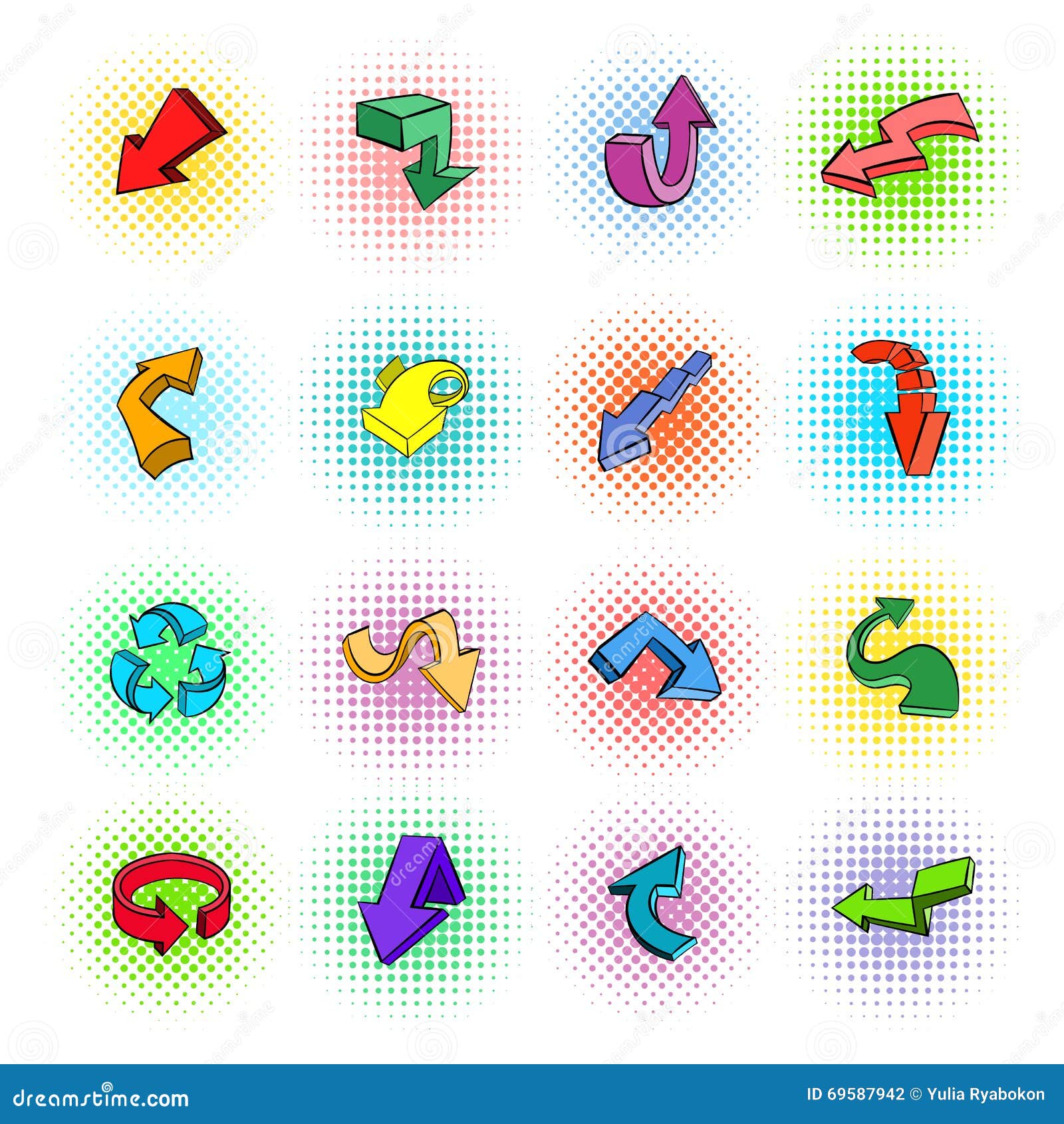 Arrows icons, comics style stock vector. Illustration of business ...