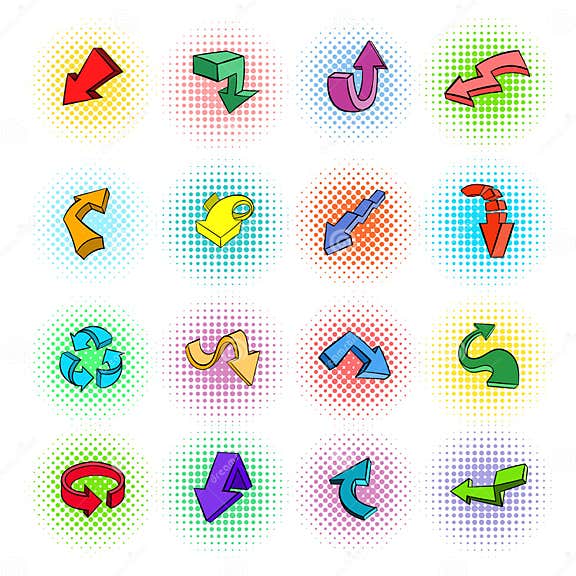 Arrows icons, comics style stock vector. Illustration of business ...