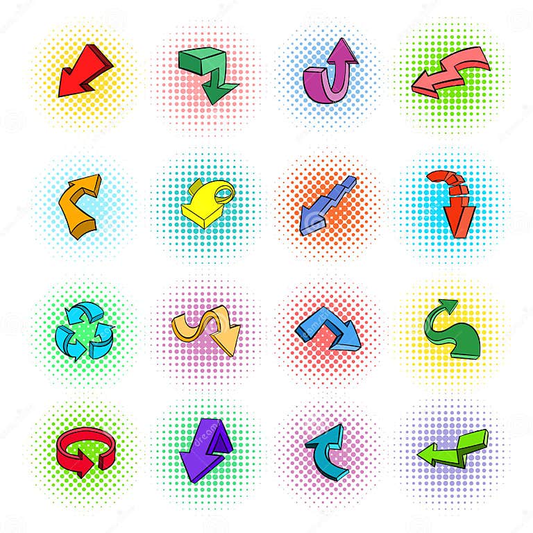 Arrows icons, comics style stock vector. Illustration of business ...