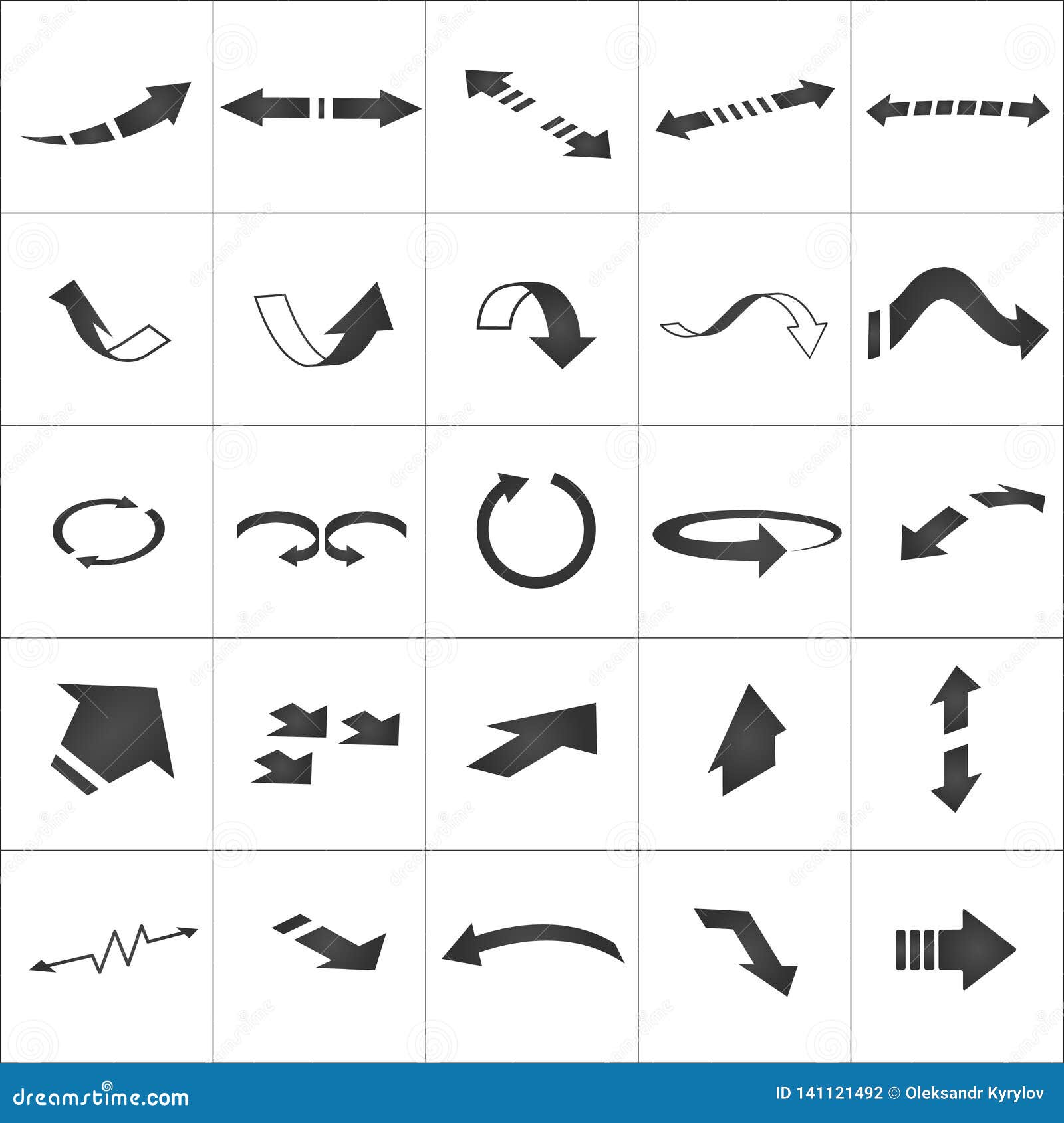 Arrows Icons Set for 3d Design. Pointers Set Collection Vector ...