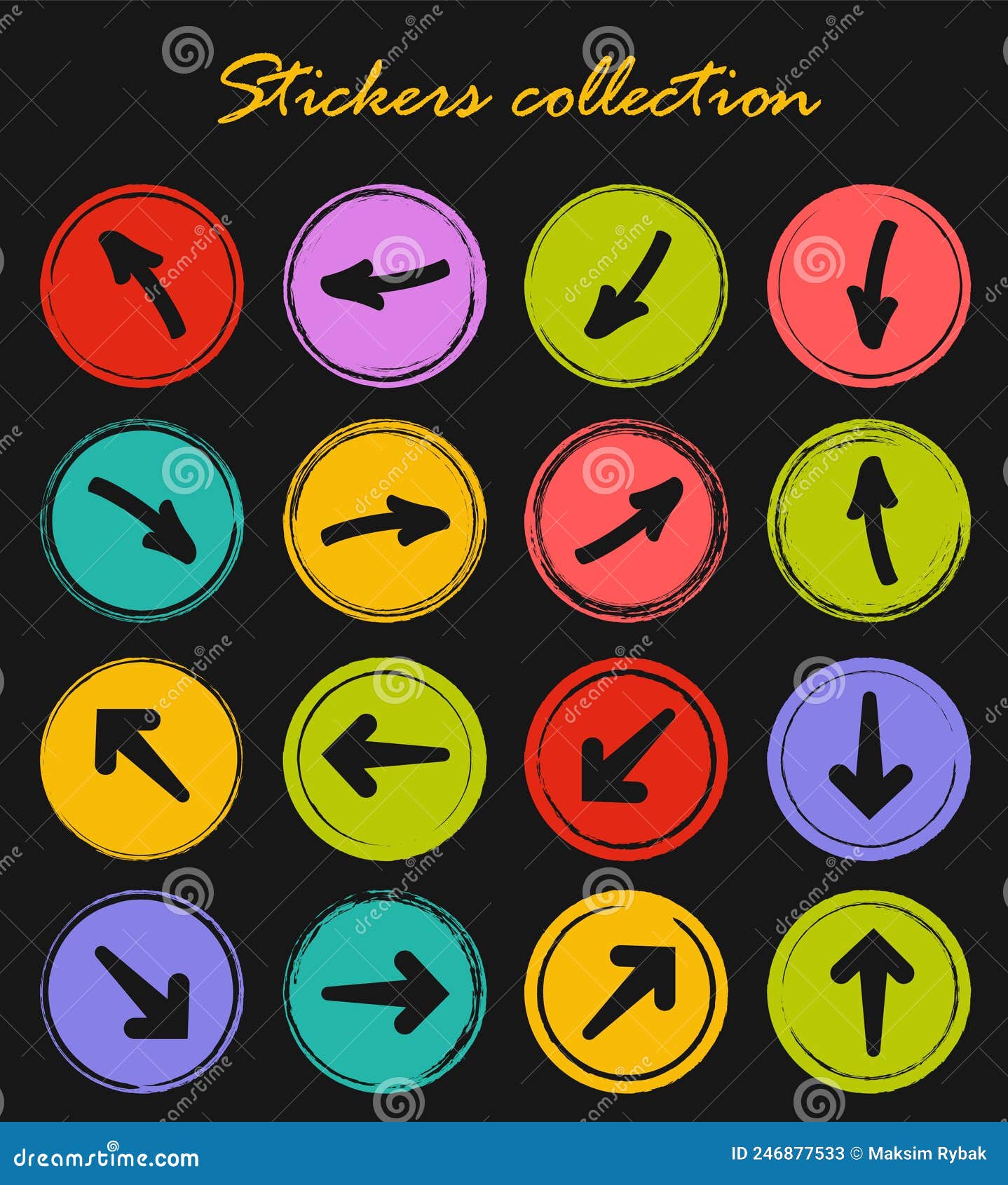 Arrows icons set stock illustration. Illustration of technology - 246877533