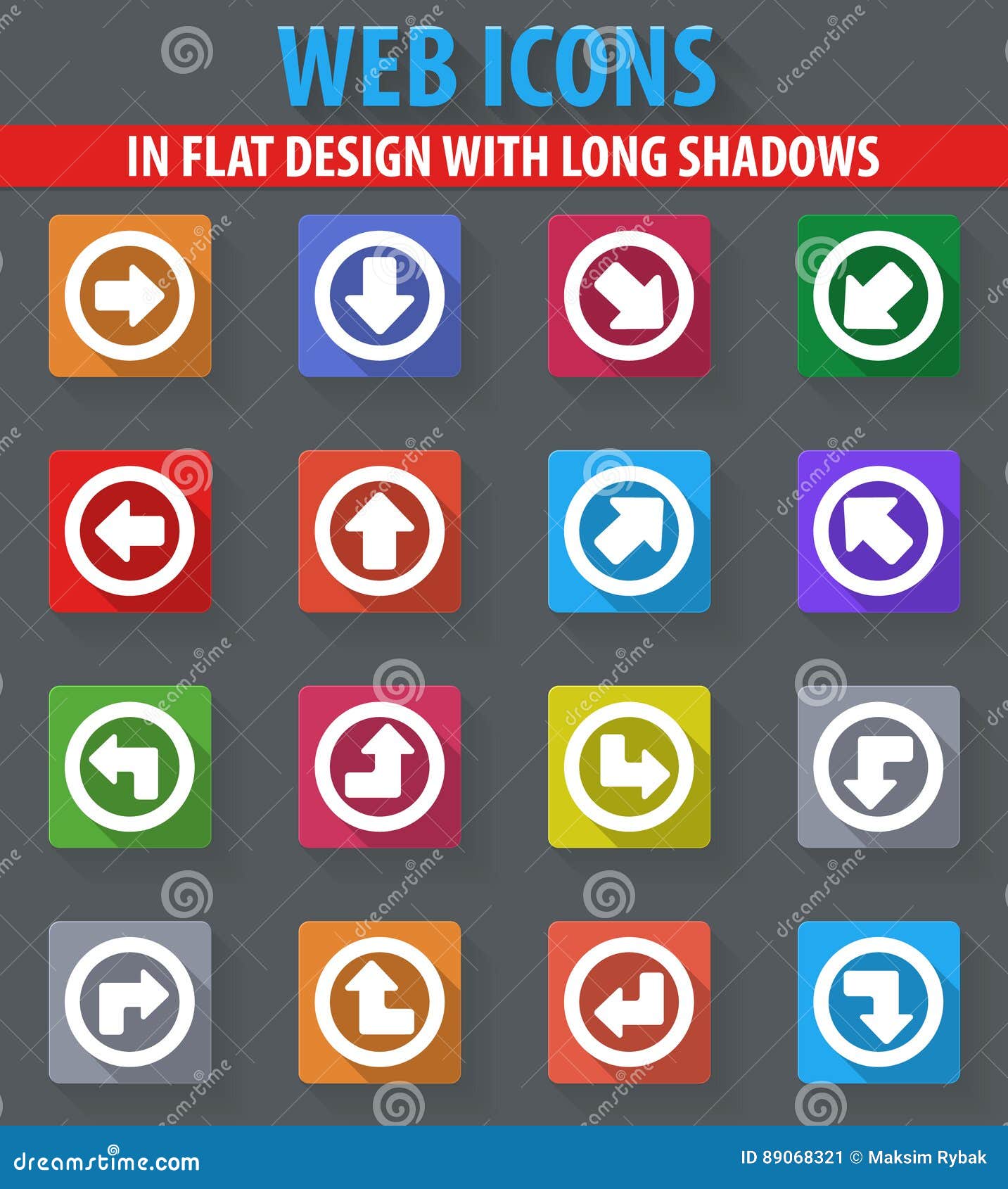 Arrows icons set stock vector. Illustration of drag, arrow - 89068321