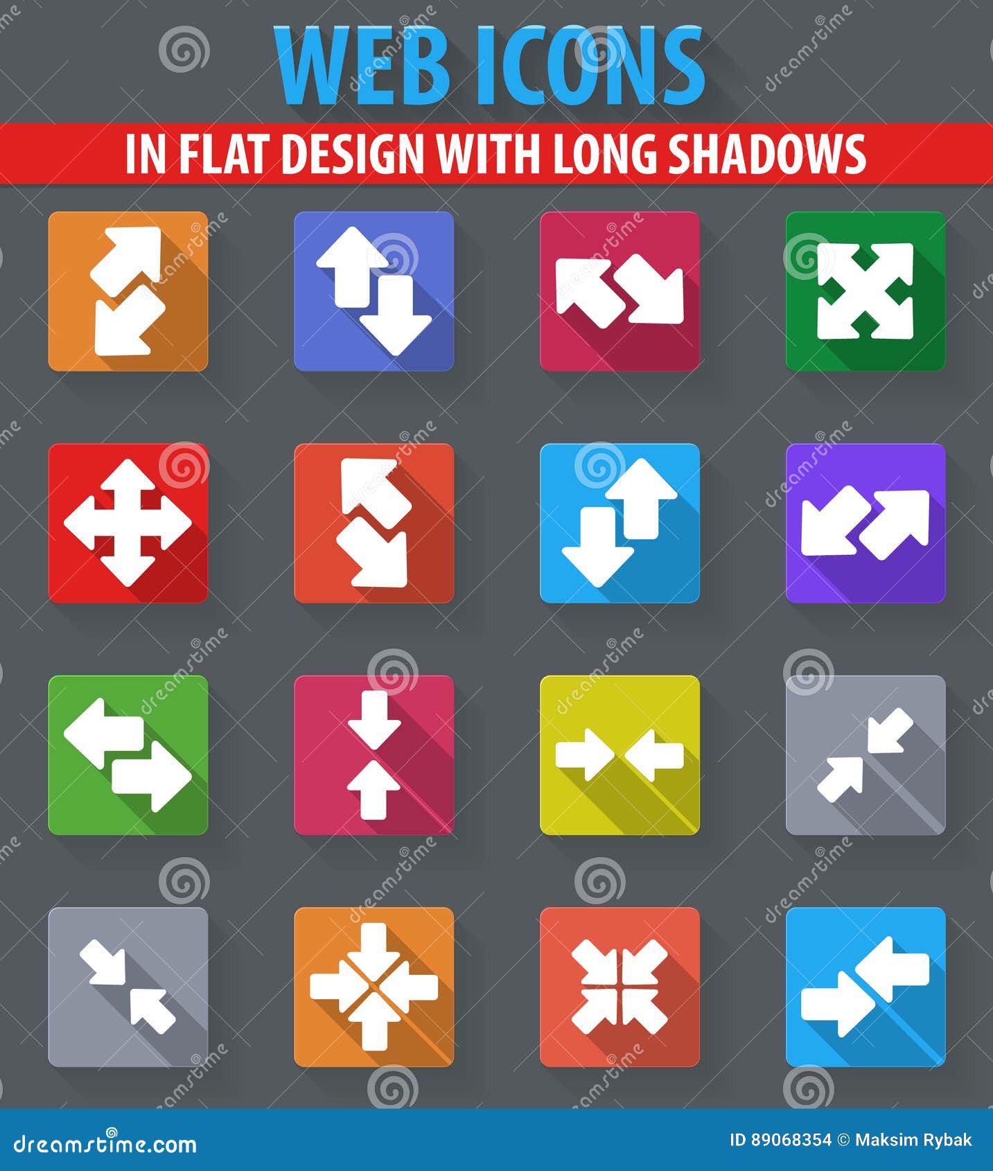 Arrows icons set stock vector. Illustration of cursor - 89068354