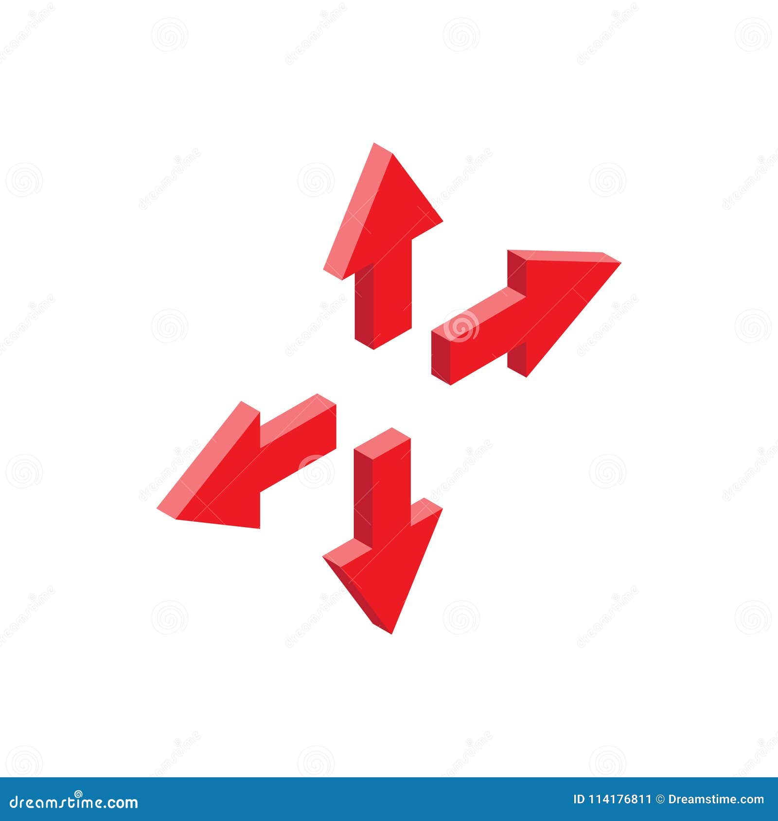 Arrows Illustration. Isometric Stock Illustration - Illustration of ...