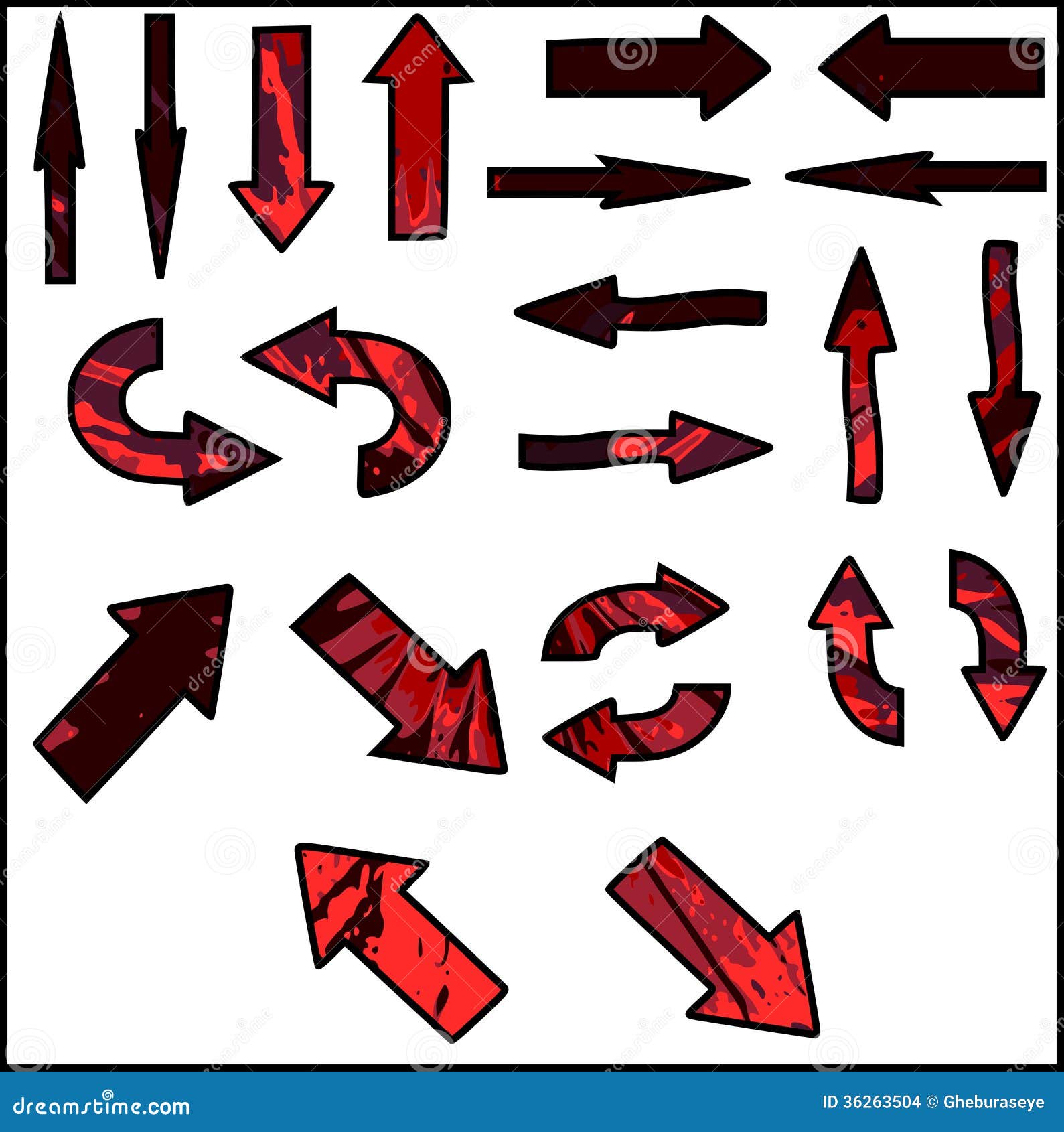 Set of Colorful Arrows Isolated Stock Illustration - Illustration of ...