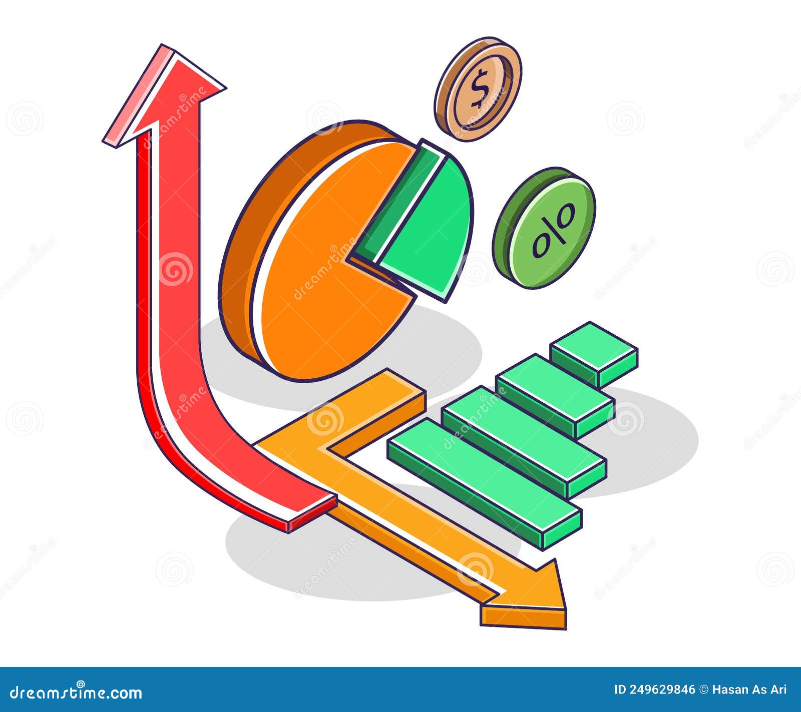 Arrows Indicate Successful Analysis Data Stock Illustration ...