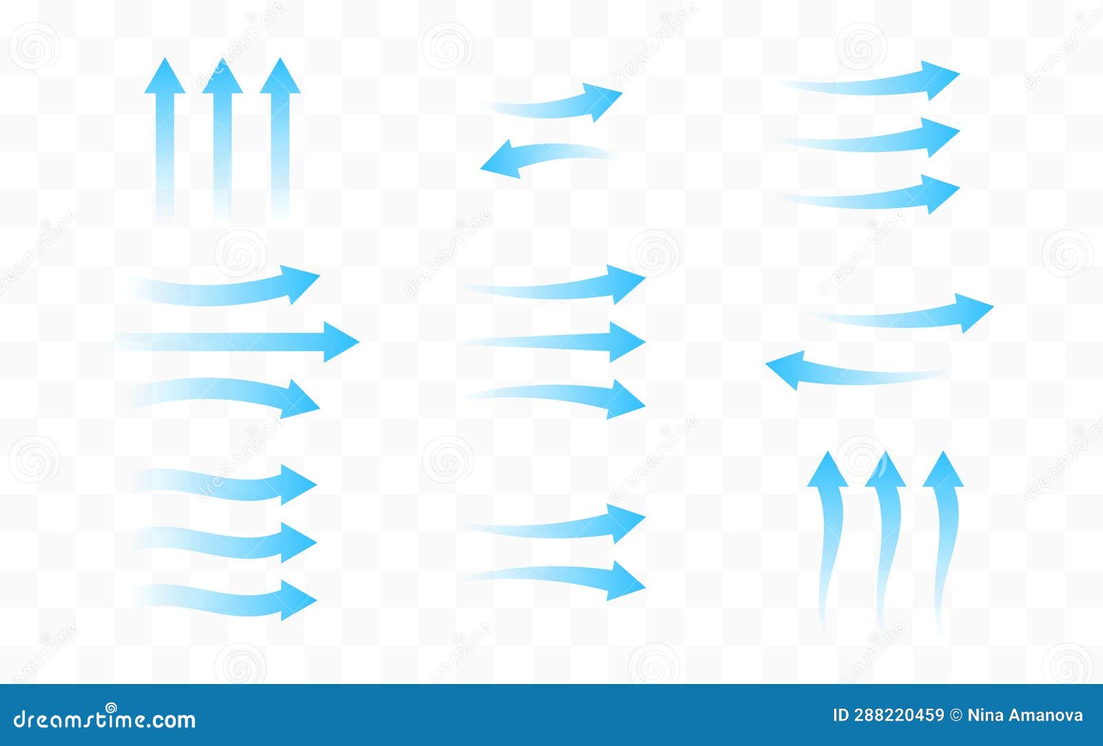 Arrows Indicating the Direction of Fresh Air Stock Vector ...
