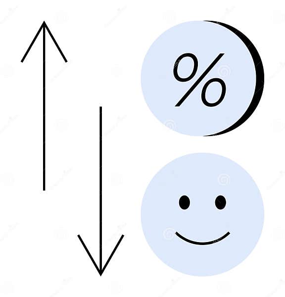 Arrows Indicating Increase and Decrease with Percentage Symbol and ...
