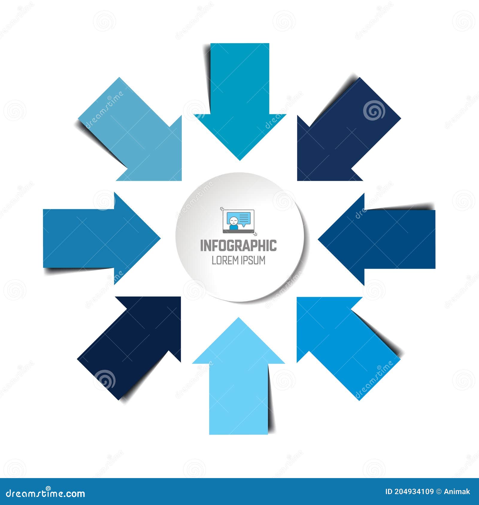 Arrows Infographic Merging To the Center Stock Vector - Illustration of ...