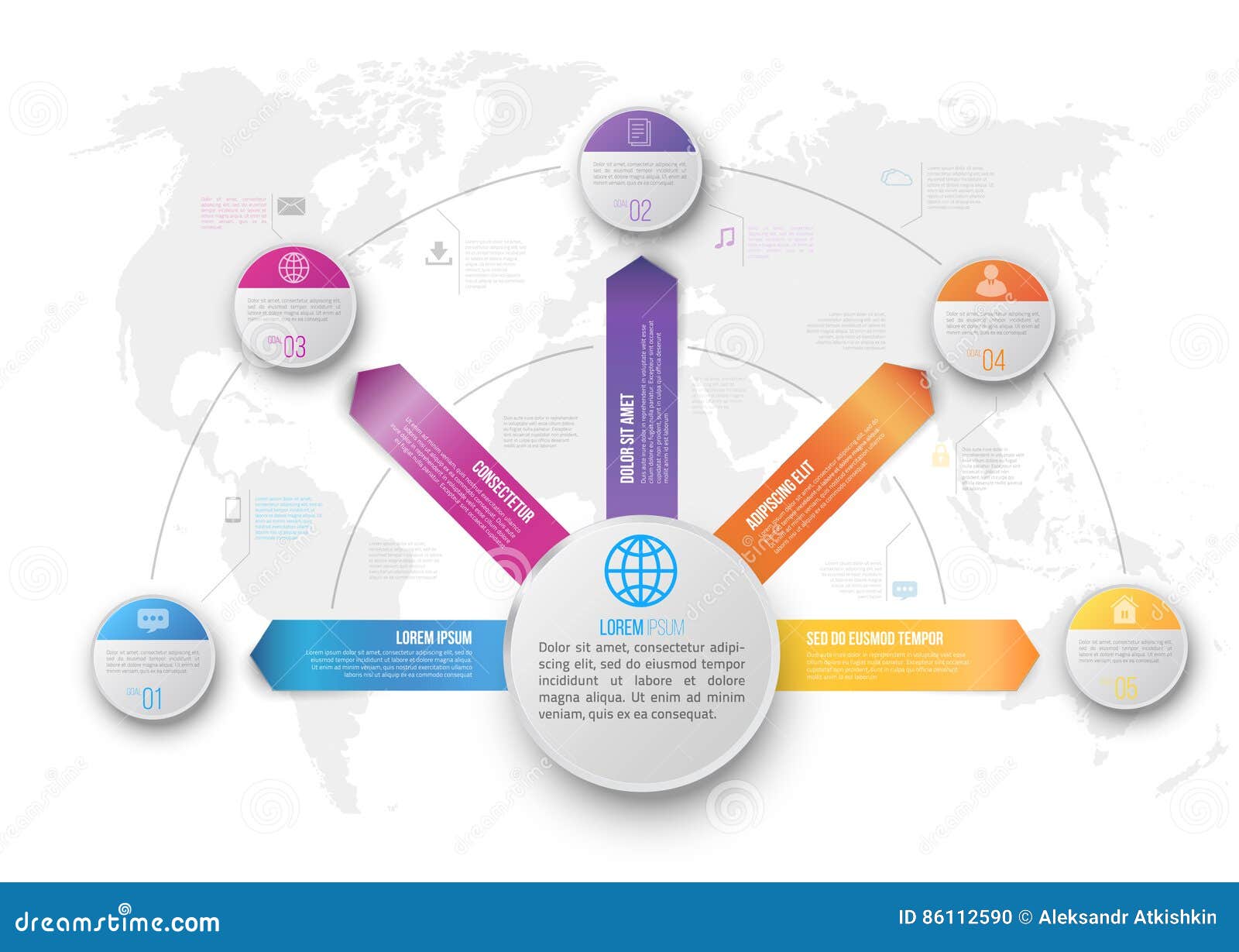 Arrows Infographic Template Stock Vector - Illustration of colors ...