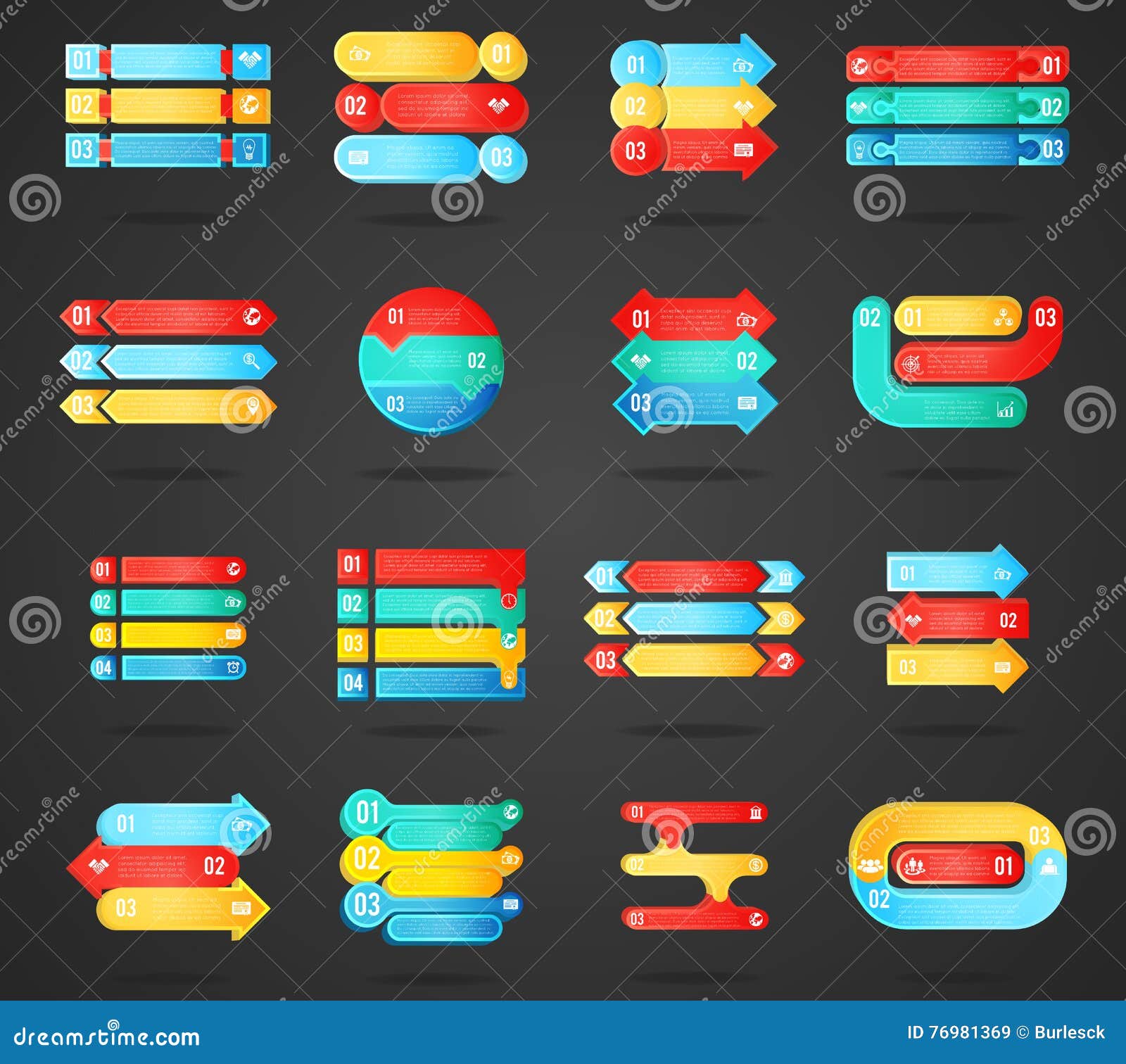Arrows Infographics. Charts with Options and Steps Stock Vector ...