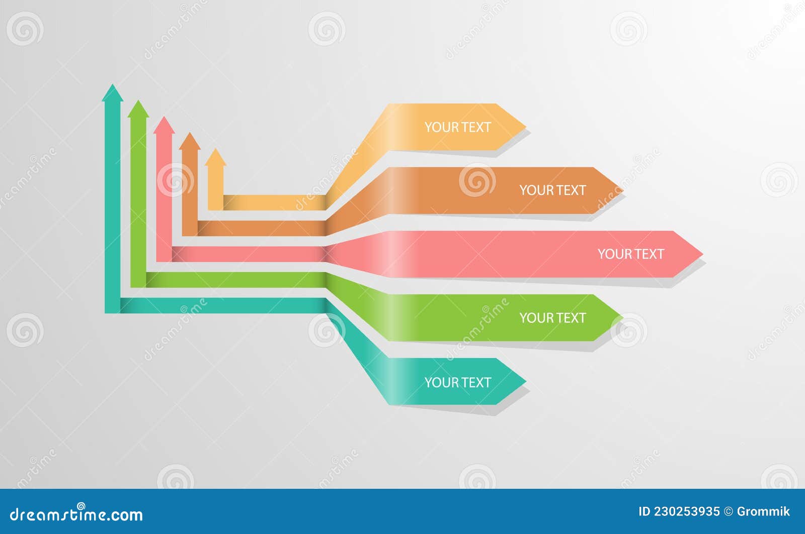 Arrows of Infographics. Colored Arrows of Different Lengths for ...