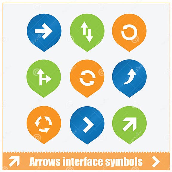 Arrows Interface Symbols Set Stock Illustration - Illustration of ...