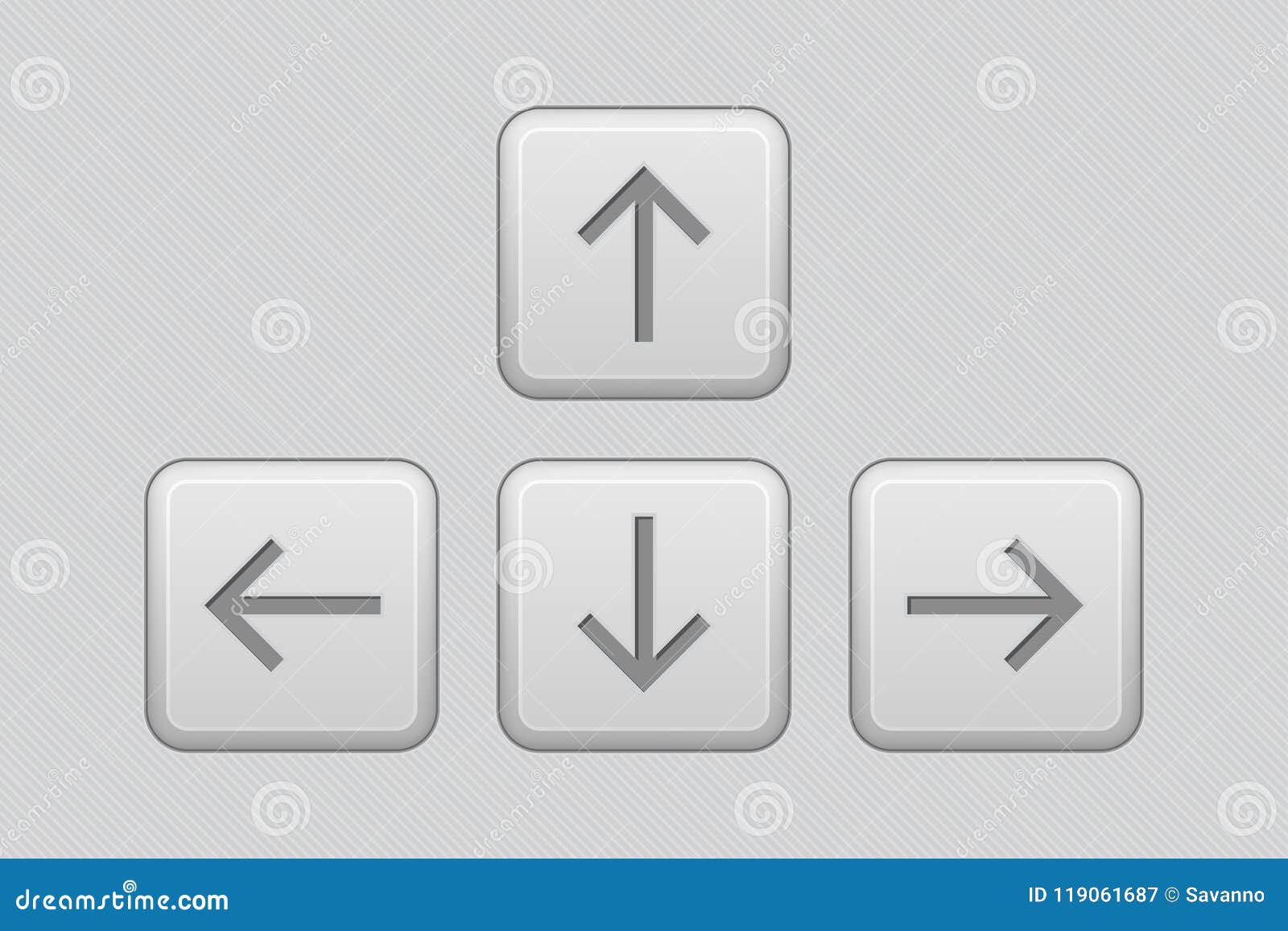 Arrows Keypad. Gray UI Elements Stock Vector - Illustration of cursor ...