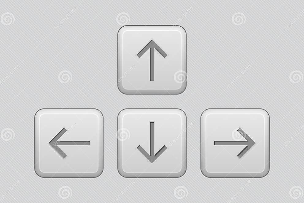 Arrows Keypad. Gray UI Elements Stock Vector - Illustration of cursor ...